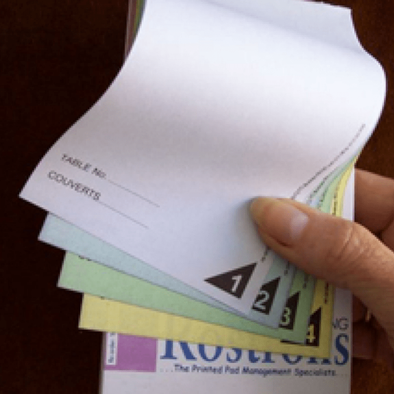 NCR Order Pads | Premium Waiter & Restaurant Pads | Rostrons Printing